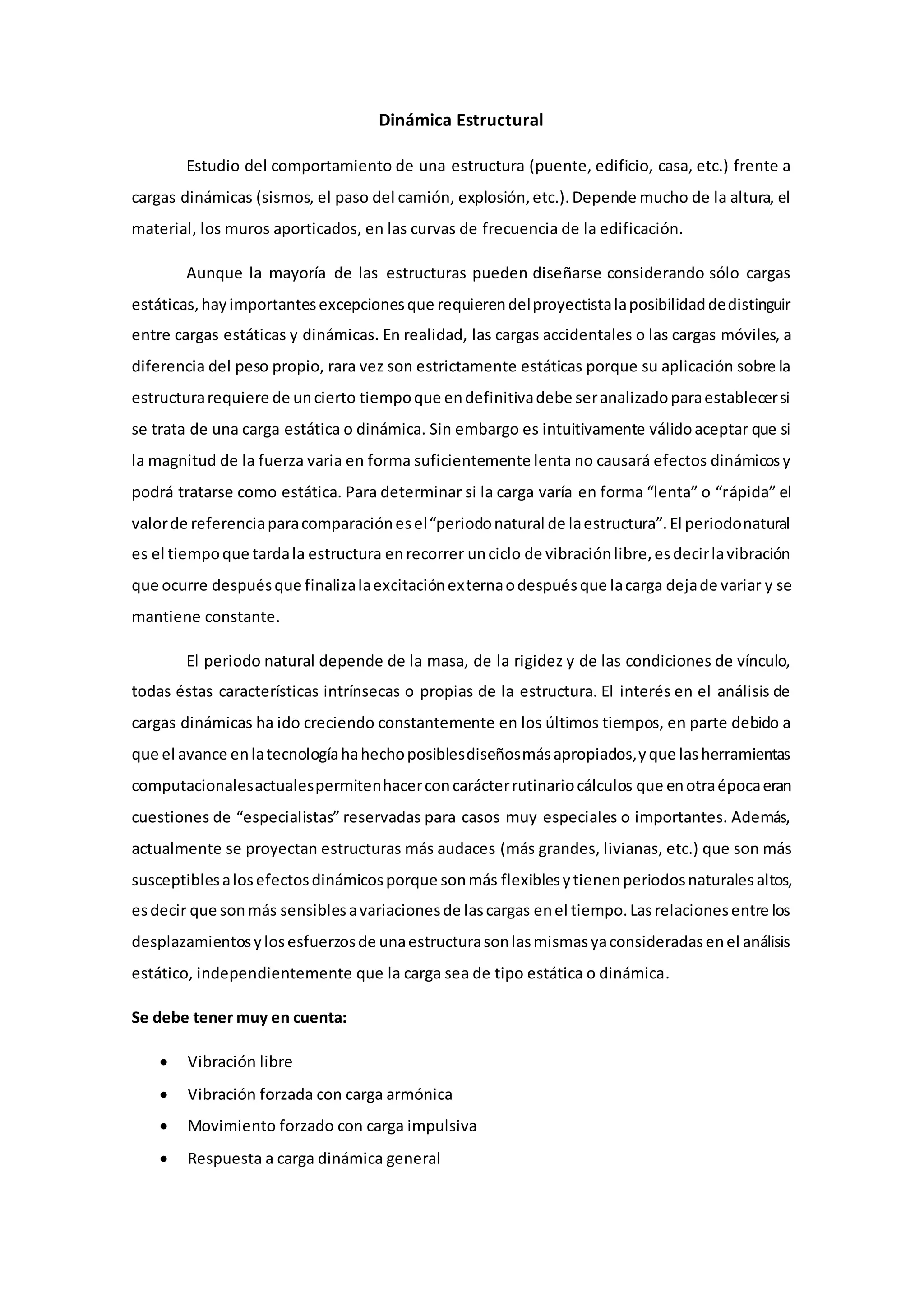 Dinámica estructural | DOCX