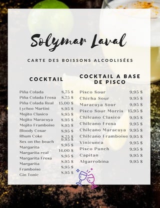 MENU RESTAURANT SOLYMAR LAVAL | PDF