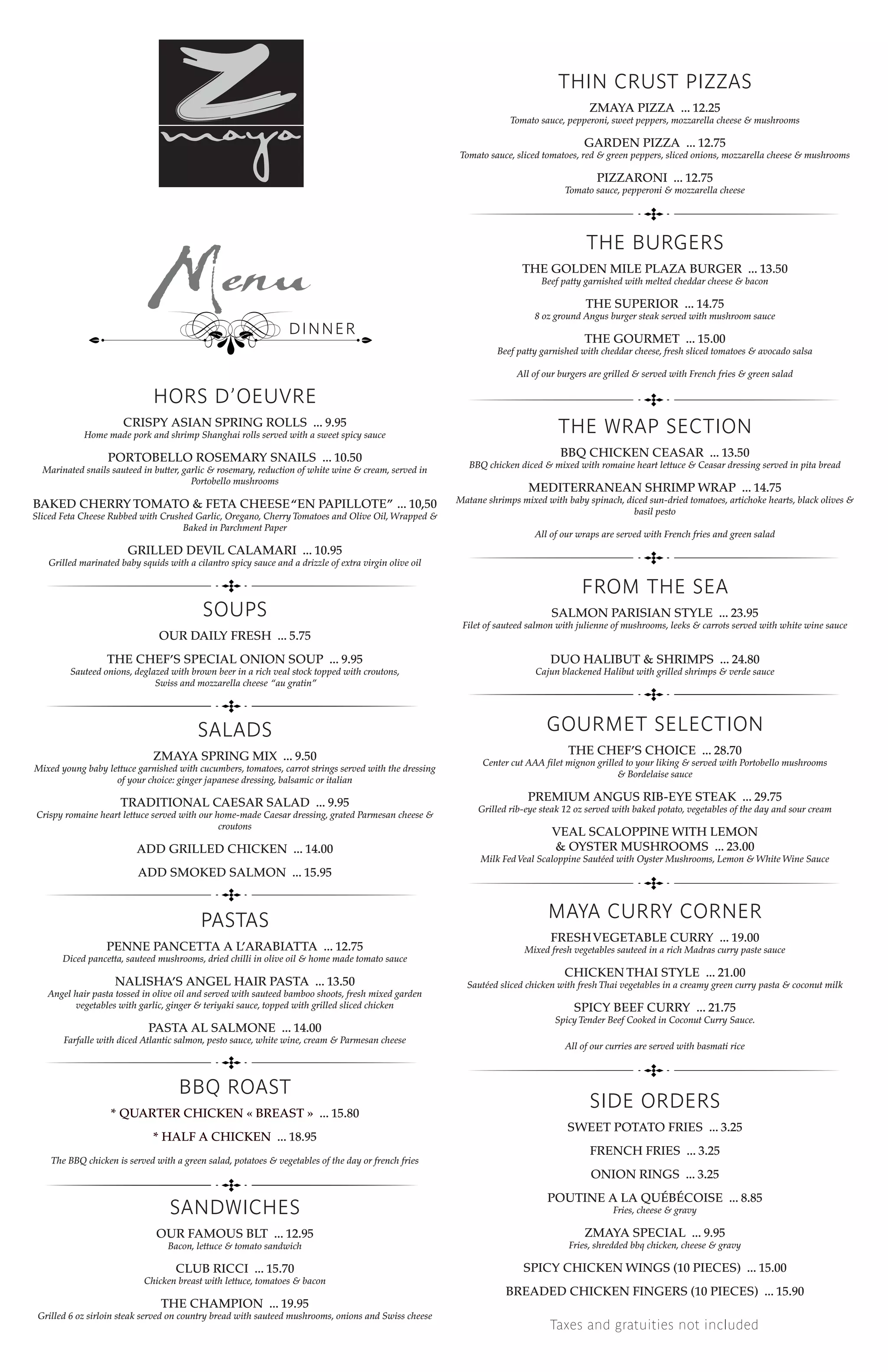 Quality Hotel Dinner menu | PDF