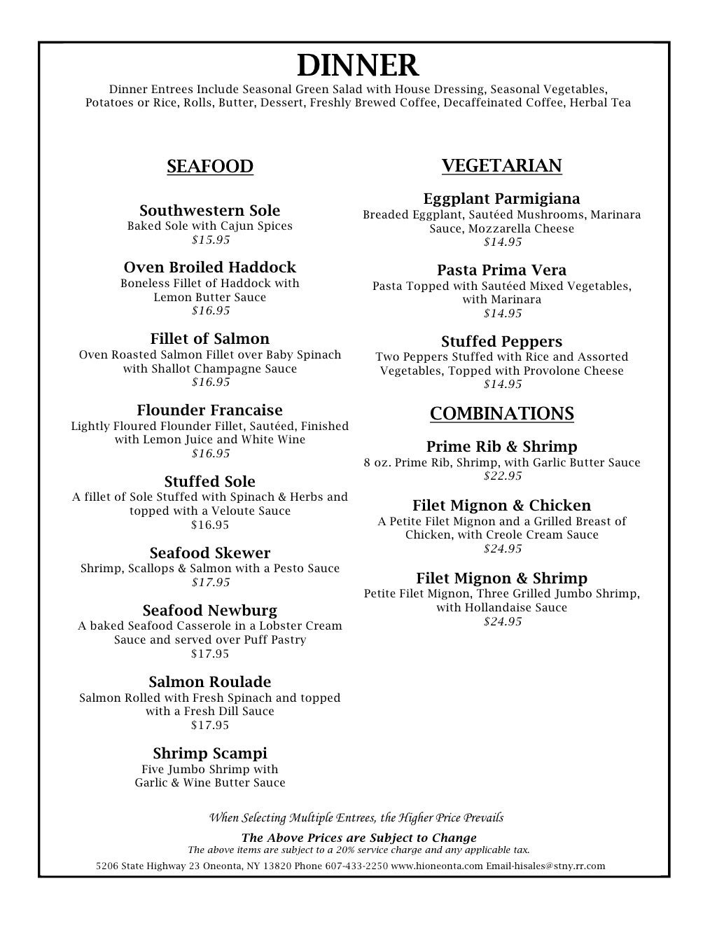 Dinner Menus dinner-menus