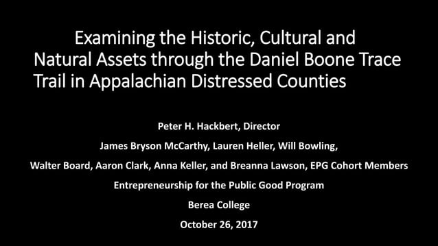 Examining the Historic, Cultural and Natural Assets through the Daniel ...