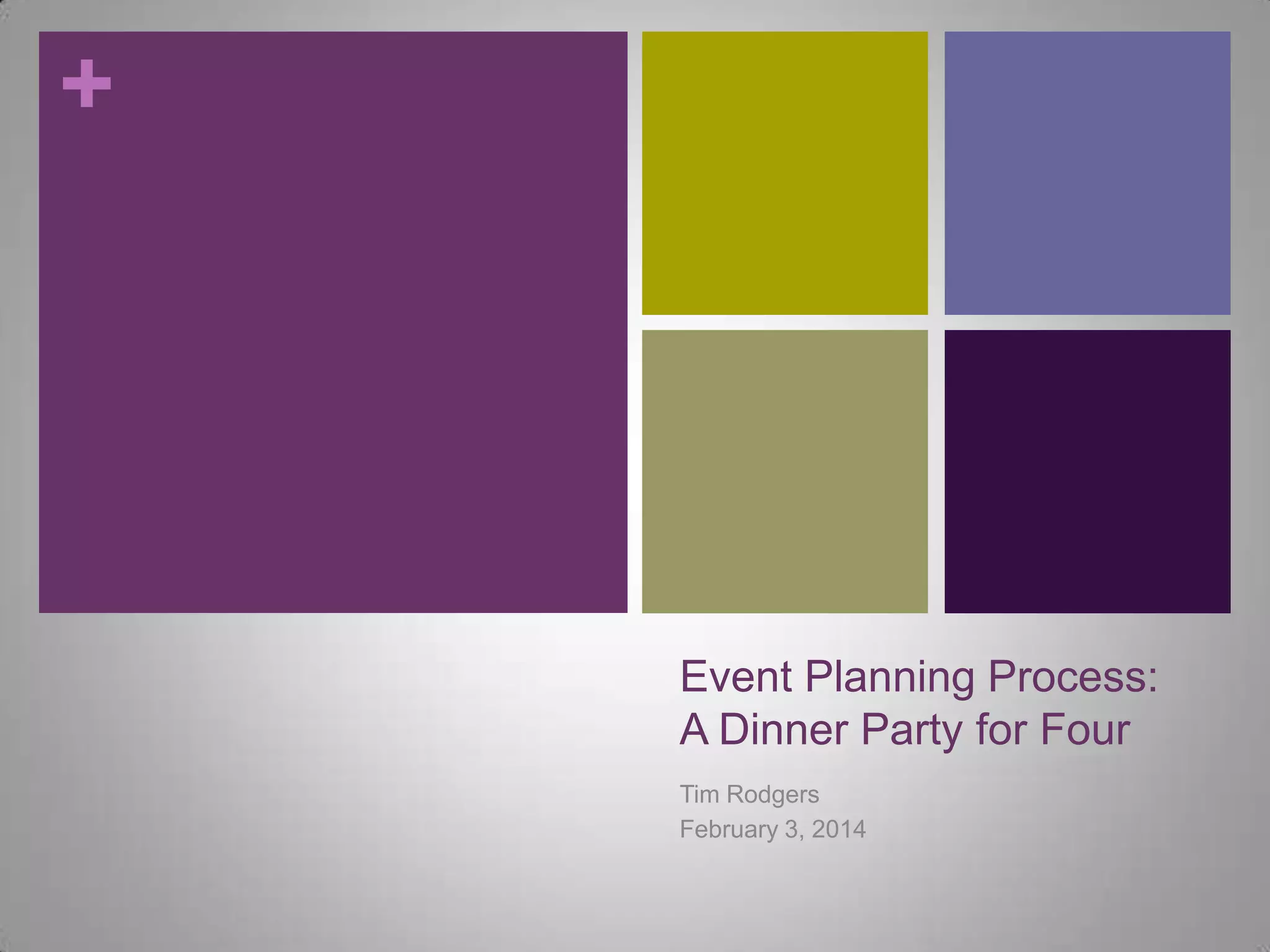 Planning a Dinner Party for Four | PPTX