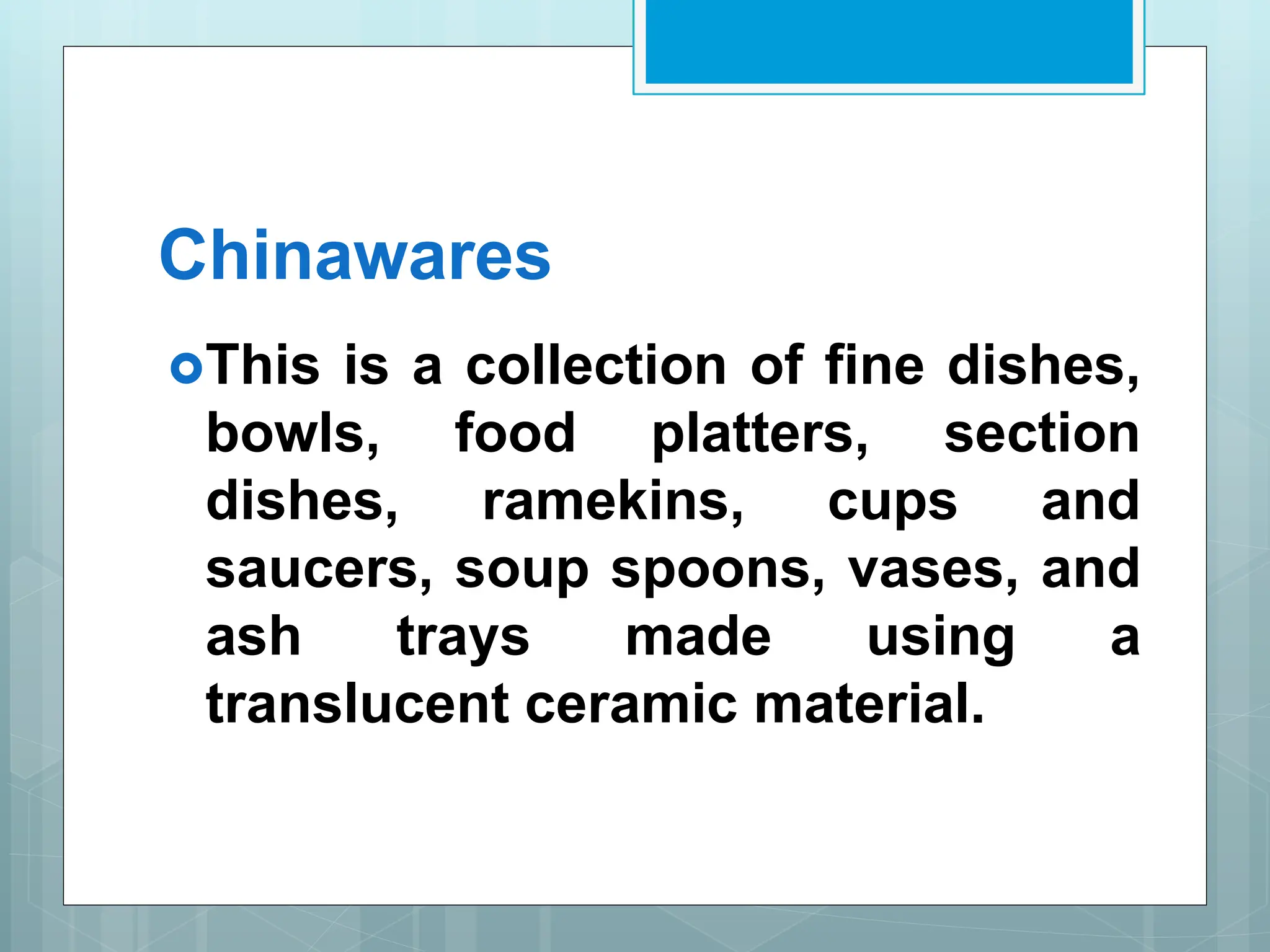 DINNERWARE CATEGORIES Types and Characteristics.pptx