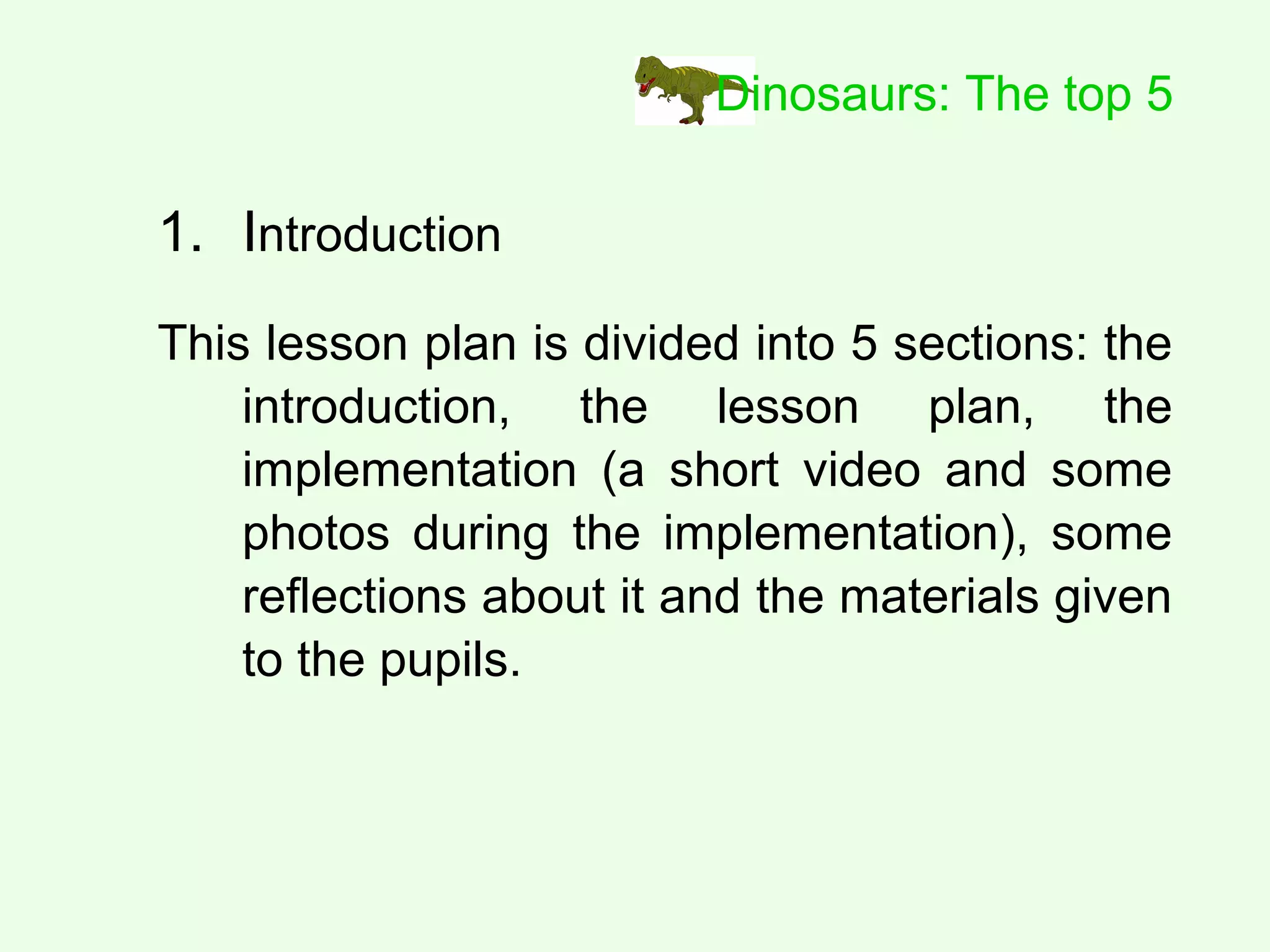Dino lesson plan_ppt | PPT