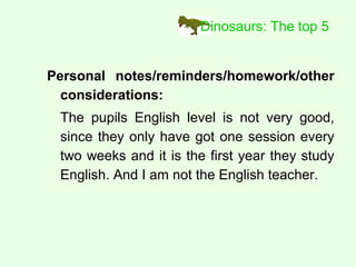 Dino lesson plan_ppt | PPT