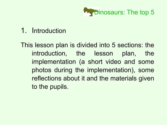 Dino lesson plan_ppt | PPT