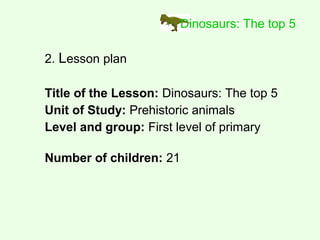 Dino lesson plan_ppt | PPT