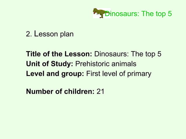 Dino lesson plan_ppt | PPT