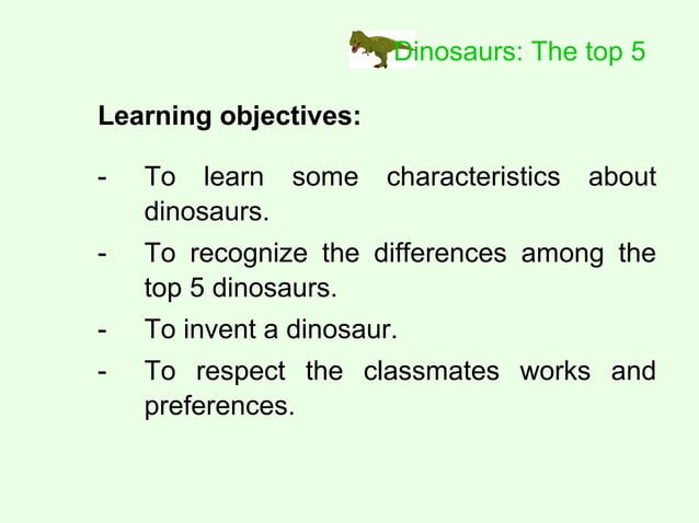 Dino lesson plan_ppt | PPT