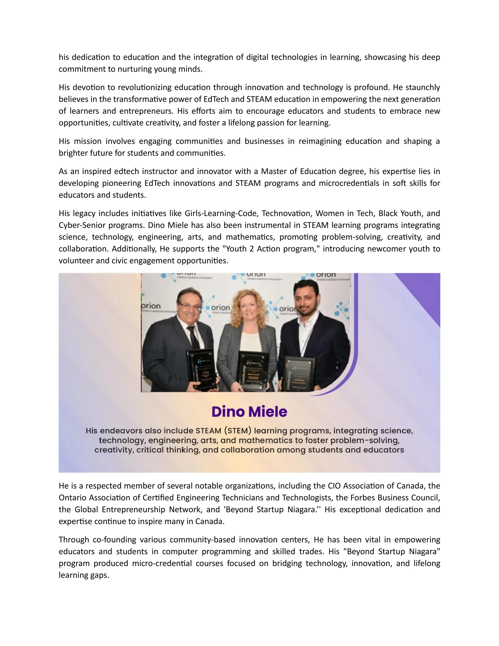 Dino Miele Bio, Work Experience & Details.pdf