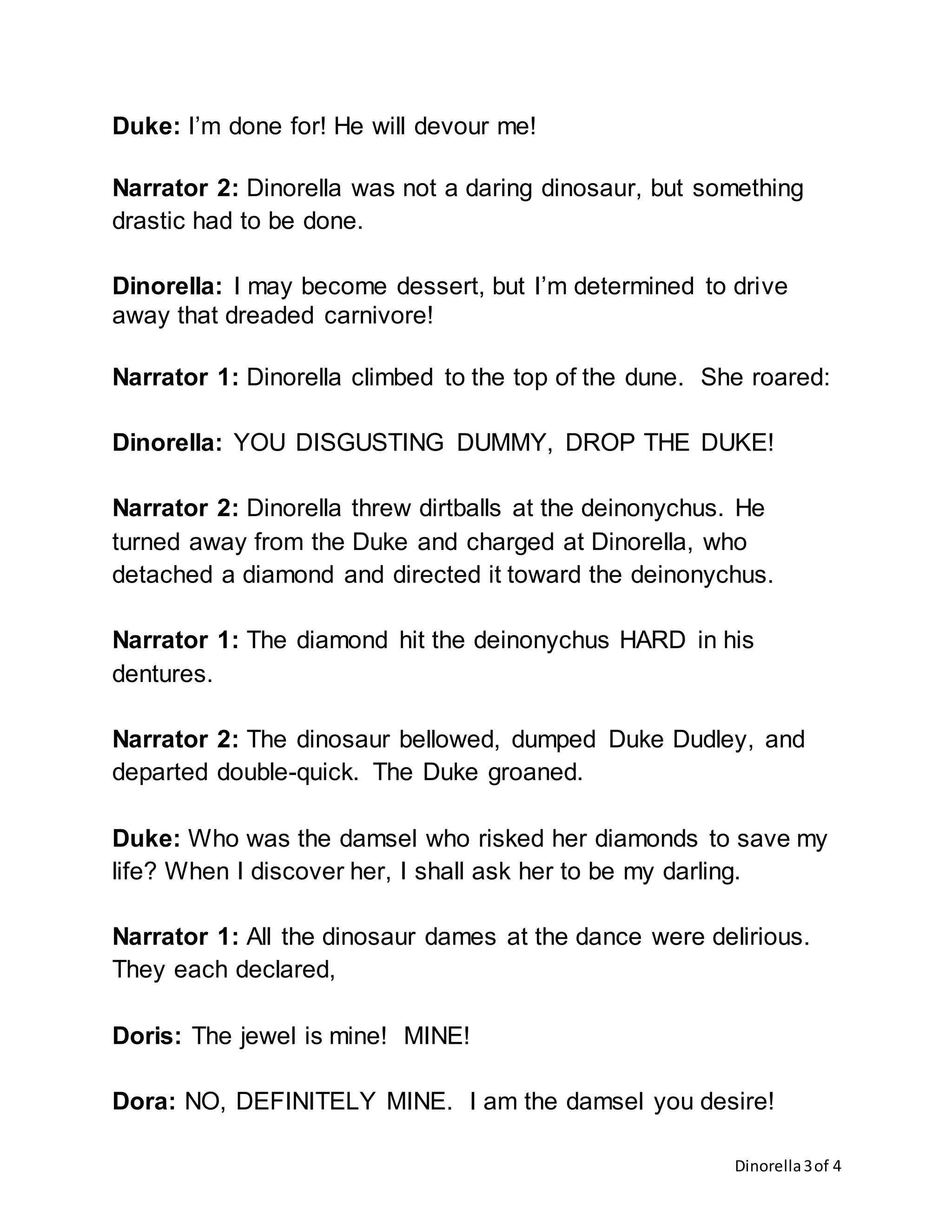 Dinorella Reader's Theater Script | DOCX