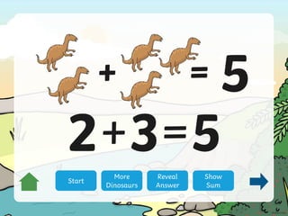 Dinosaur-Themed-Addition for kindergarten ppt | PPT