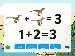 Dinosaur-Themed-Addition for kindergarten ppt | PPT