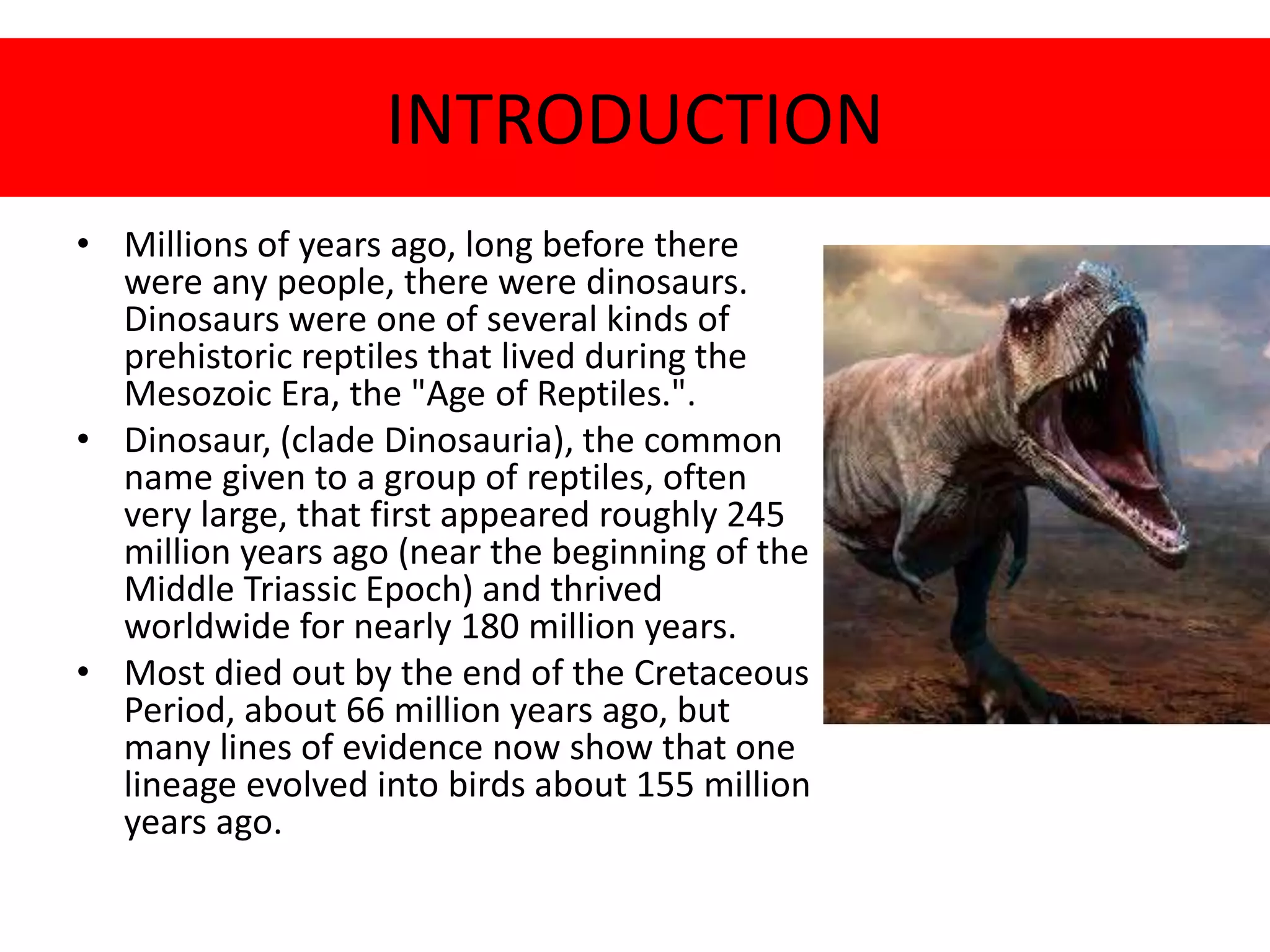 Dinosaur and their extinction | PPTX | Reptiles | Pets