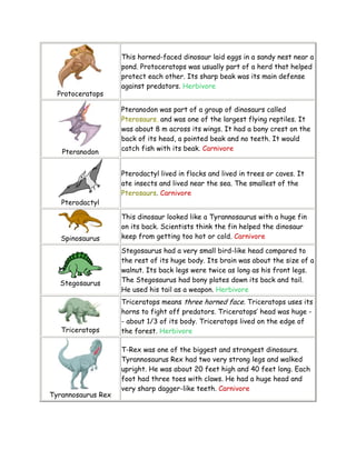 Dinosaurfacts | PDF