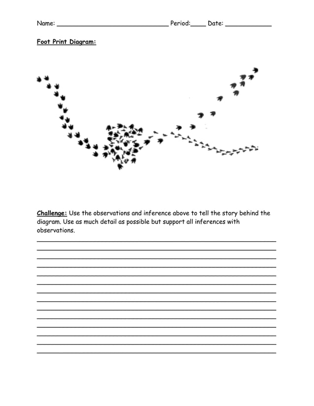 hat happened here? Dinosaur footprint activity | DOCX