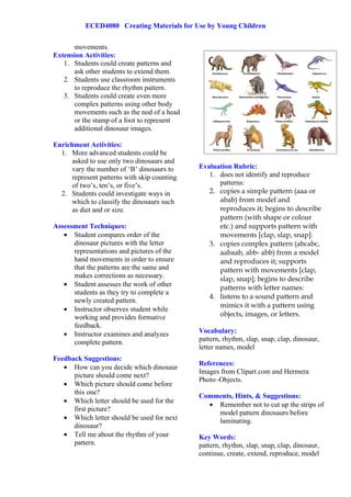 Dinosaur rhythm patterns l | PDF