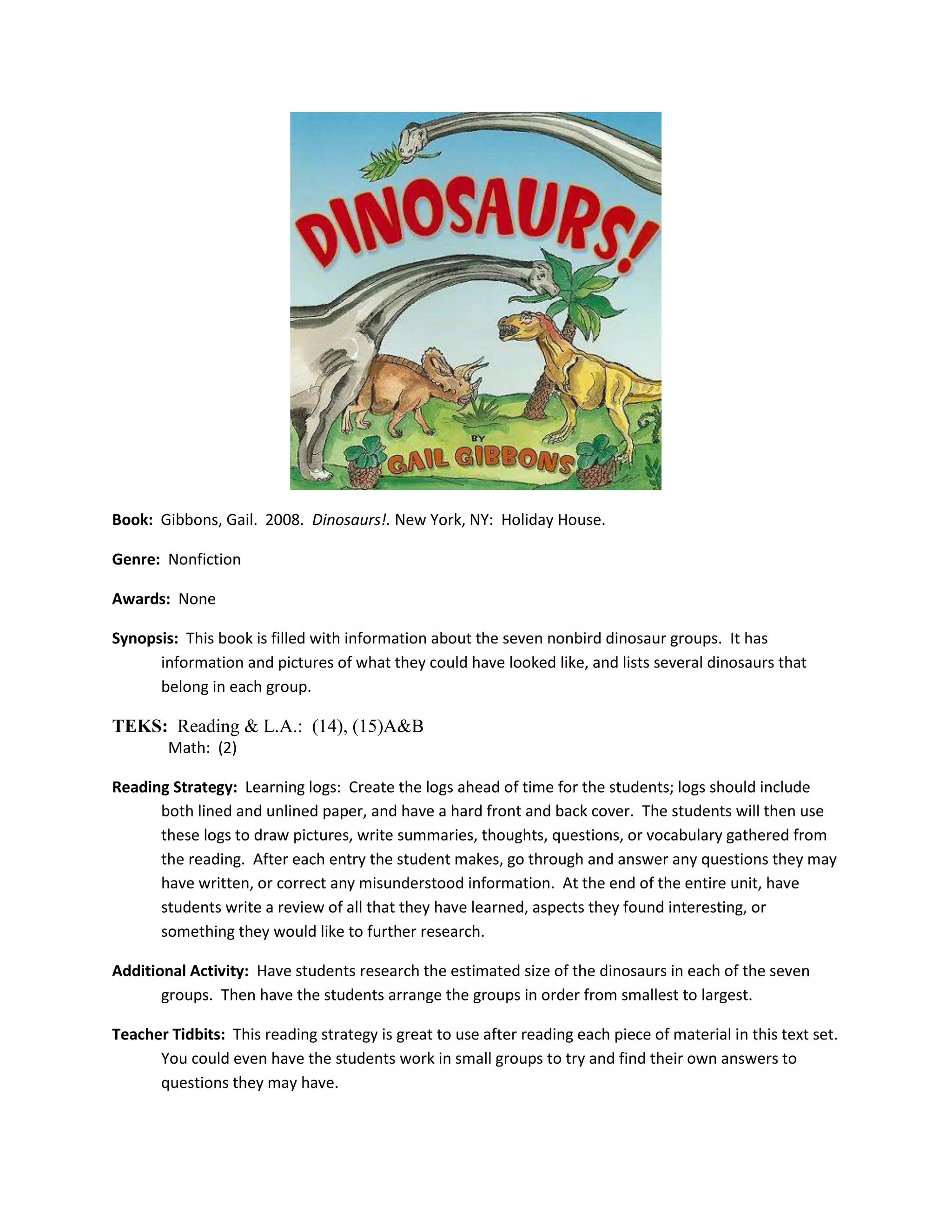Dinosaurs | PDF