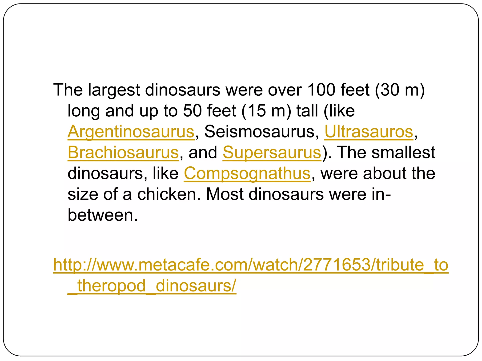Dinosaurs powerpoint | PPT