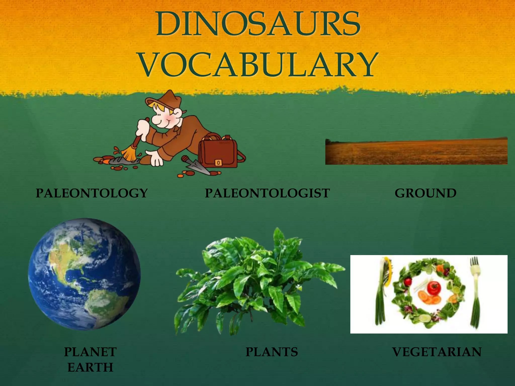 Dinosaurs vocabulary | PPTX