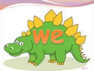 Dinosaur Tricky words - Phase 2 and Phase 3 | PPTX