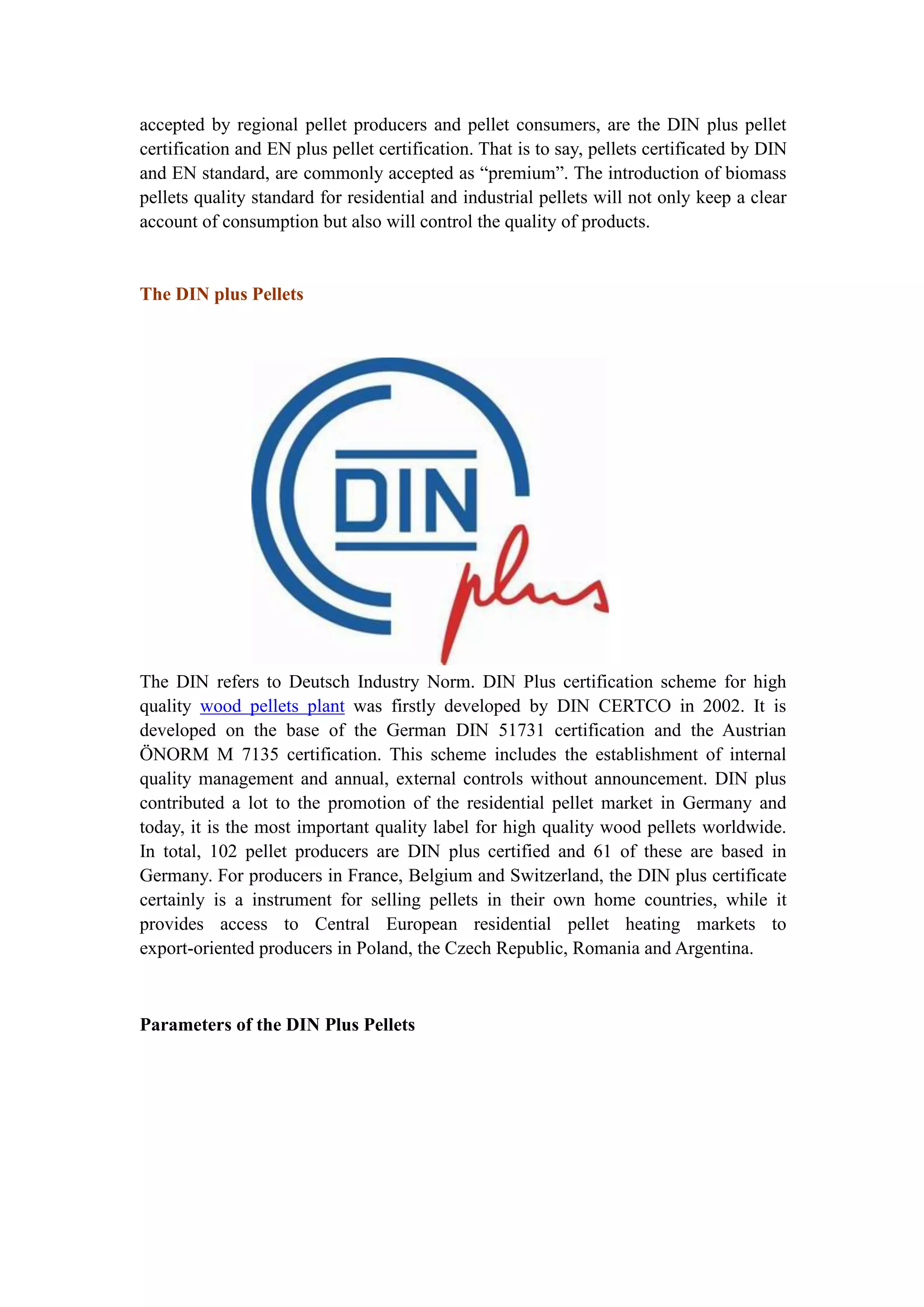 Din plus pellets or en plus pellets | PDF