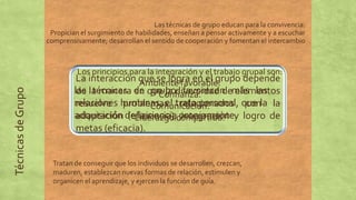 Principios y Métodos de la Dinámica Grupal | PPSX