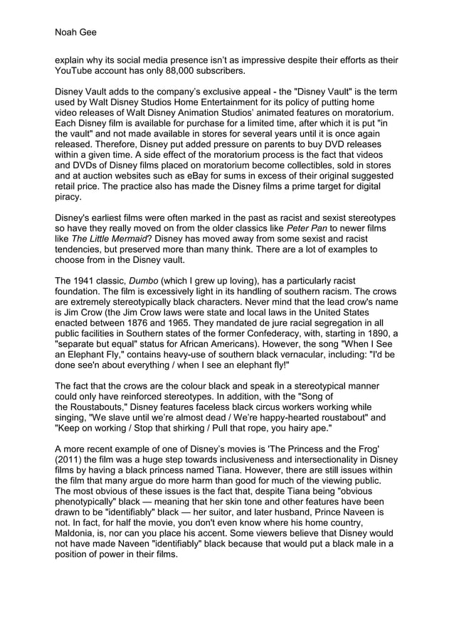 Disney essay | PDF