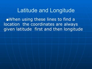 Lecture Latitude And Longitude | PPT