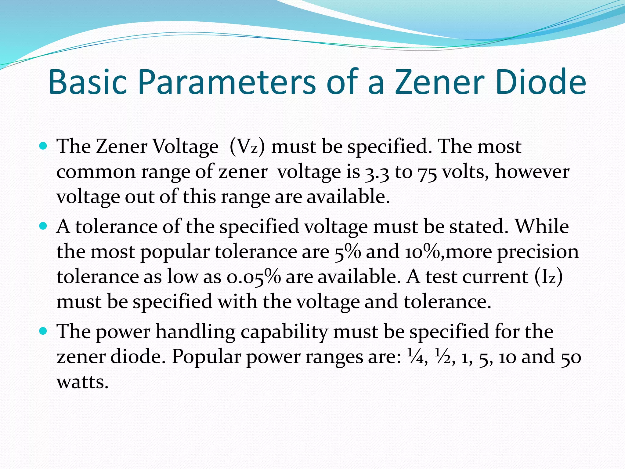 Zener Diode Full Presentation | PPTX