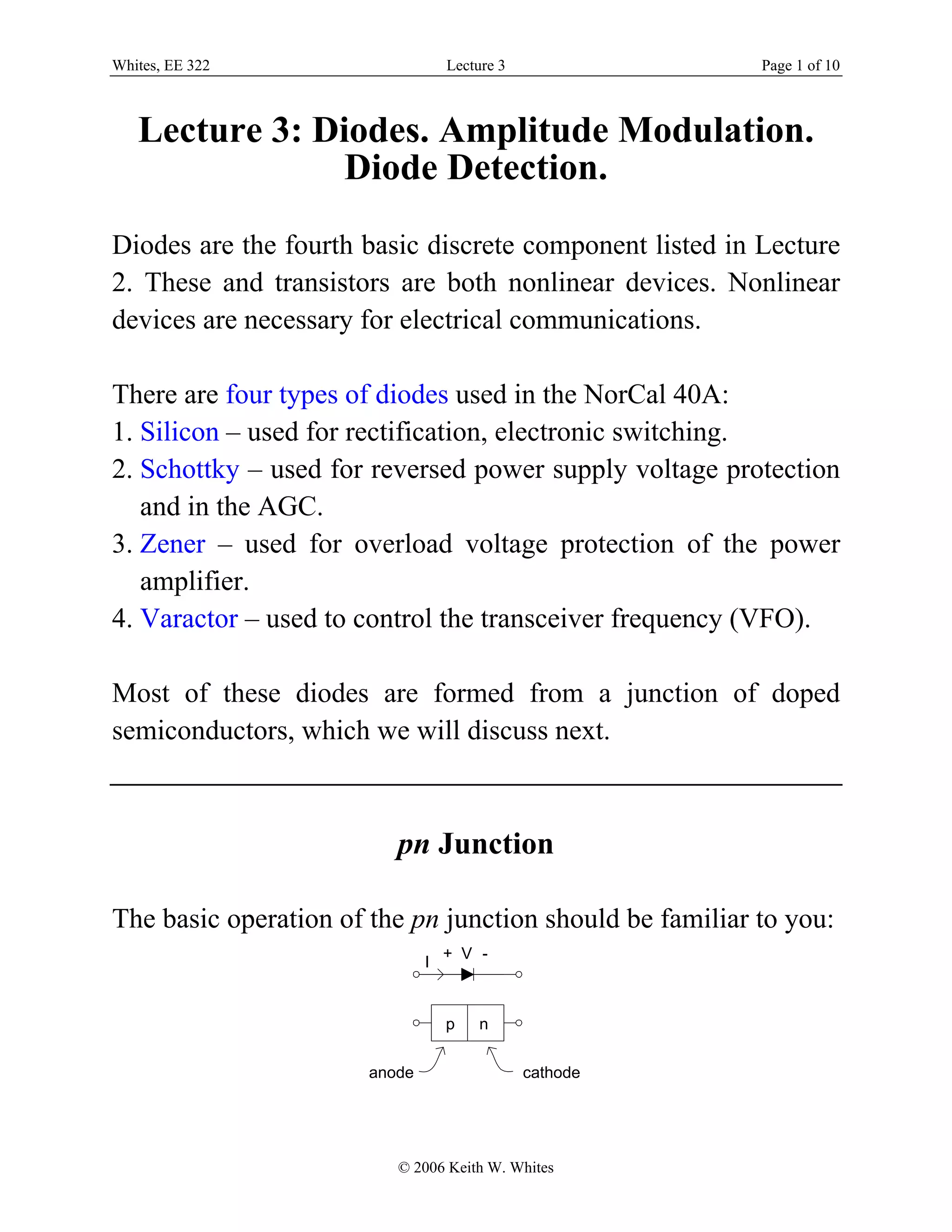 Diode Amplitude Modulation Diode Detection Pdf
