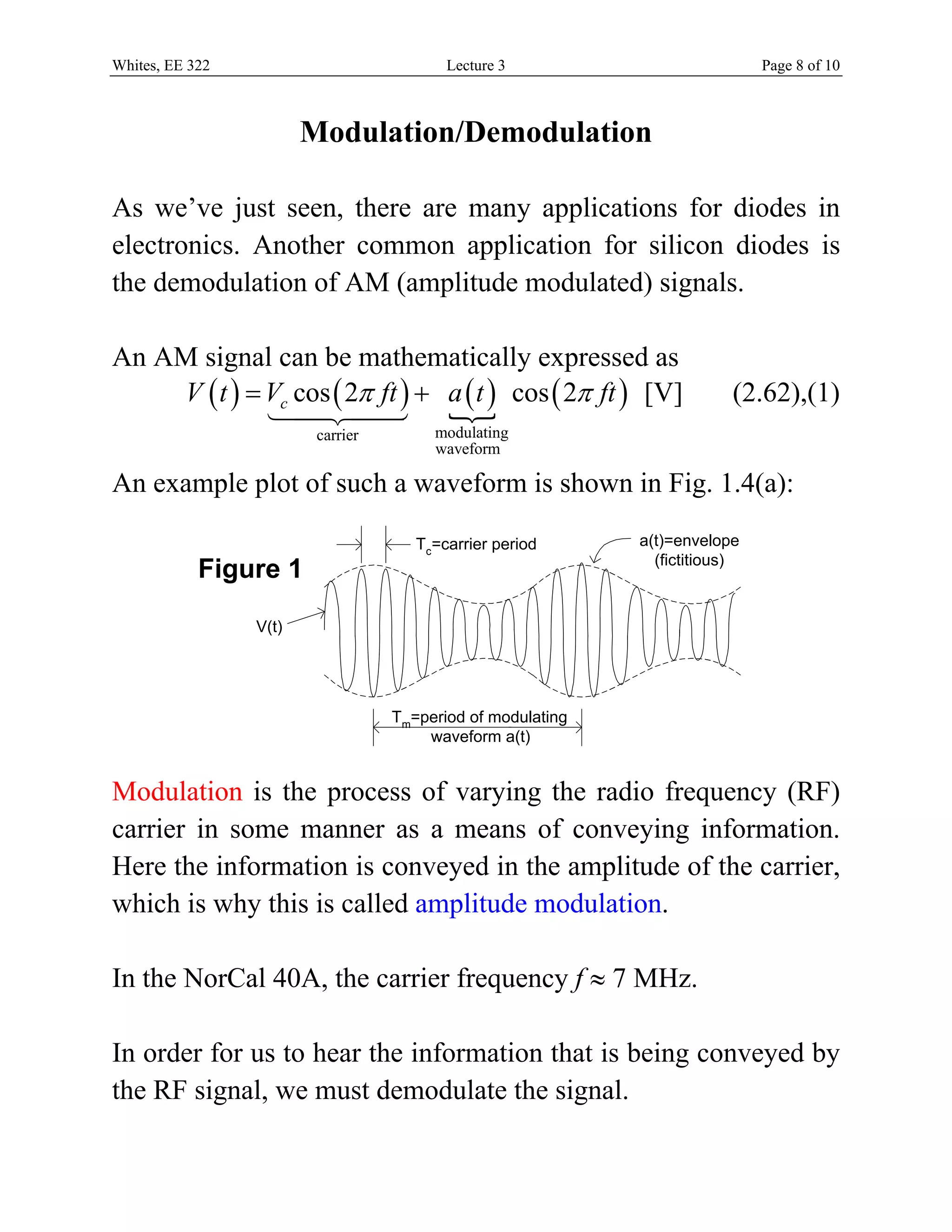 Diode amplitude modulation diode detection | PDF