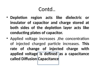 Diode Diffusion Capacitance derivation and analysis | PPTX