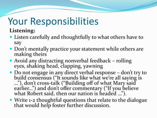 Deliberative Dialogue Assignment | PPTX