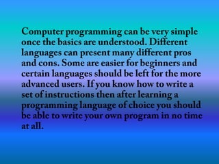 Dion computerprogramming | PPTX