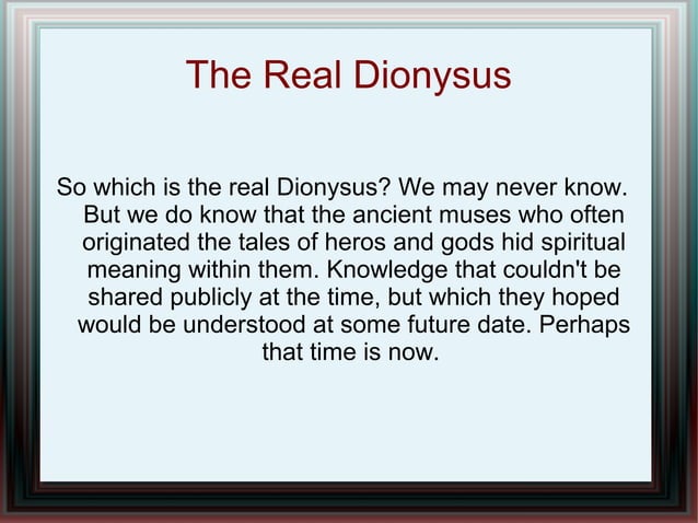 Dionysus presentation | PPT