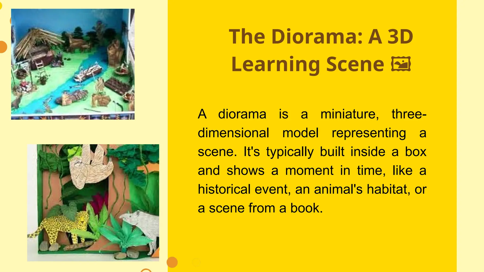DIORAMA AND NATURE TABLE. Non digital tools | PPTX