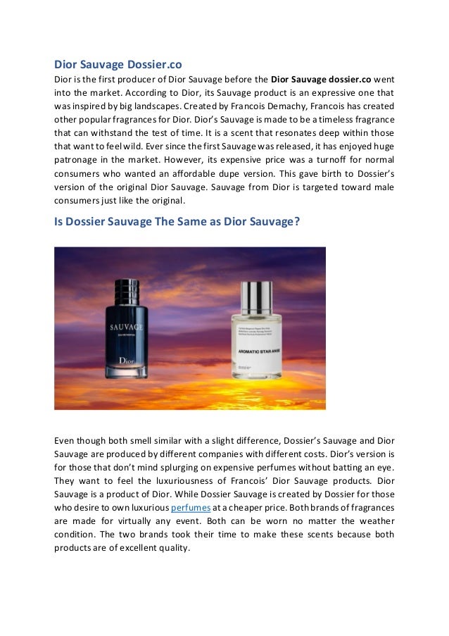 Dior Sauvage Dossier.co Perfume | PDF