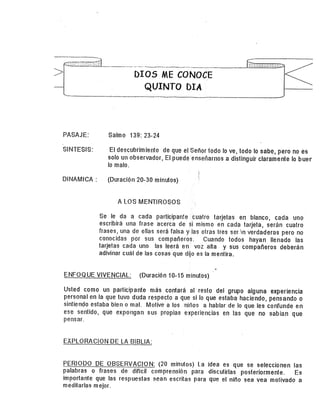 Estudios Biblicos para Ninos (7-11 anos) Dios me conoce (manual del facilitador | PDF