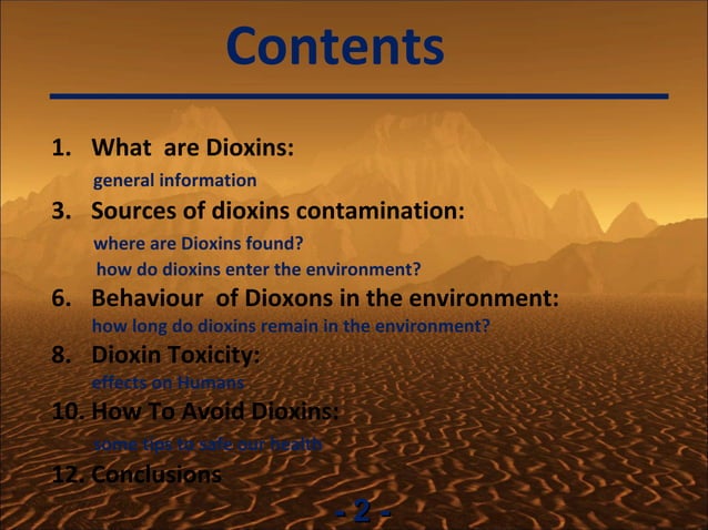 Dioxin Exposure And Health | PPT
