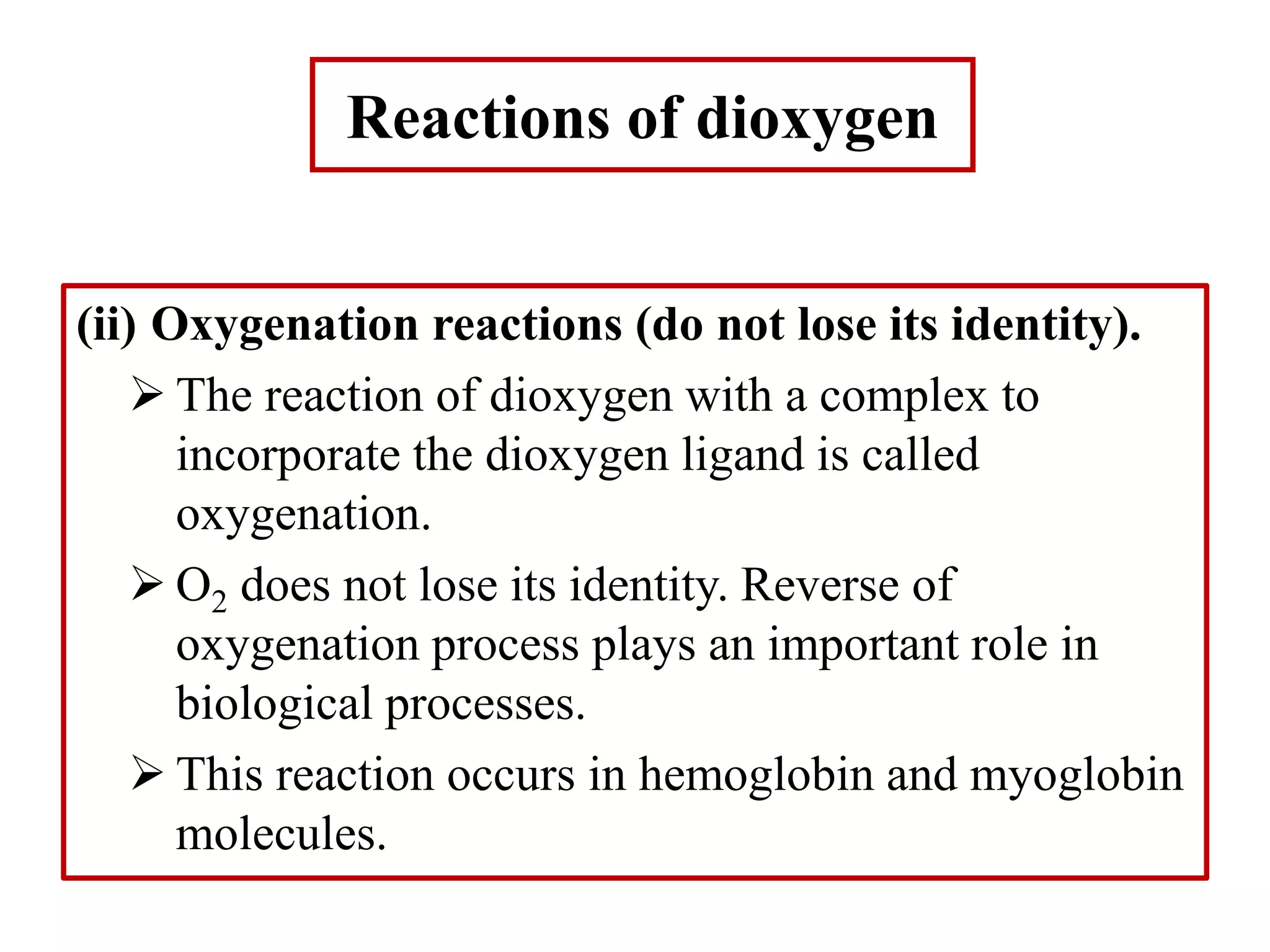 Dioxygen complexes, dioxygen as ligand | PPT