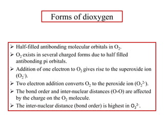 Dioxygen complexes, dioxygen as ligand | PPT