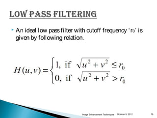 Frequency Domain Image Enhancement Techniques | PPT