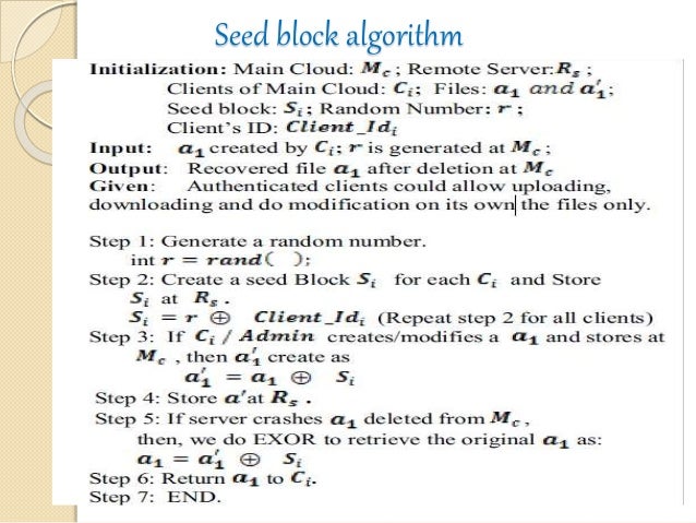seed block algorithm