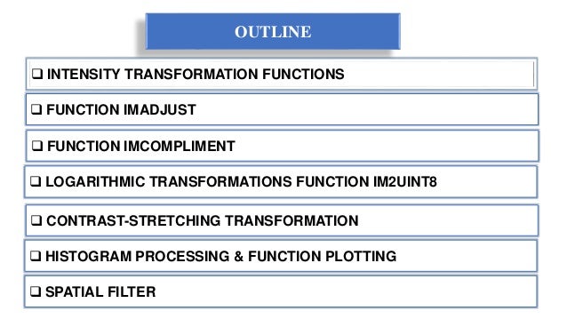 Intensity Transformation Functions of image with Matlab