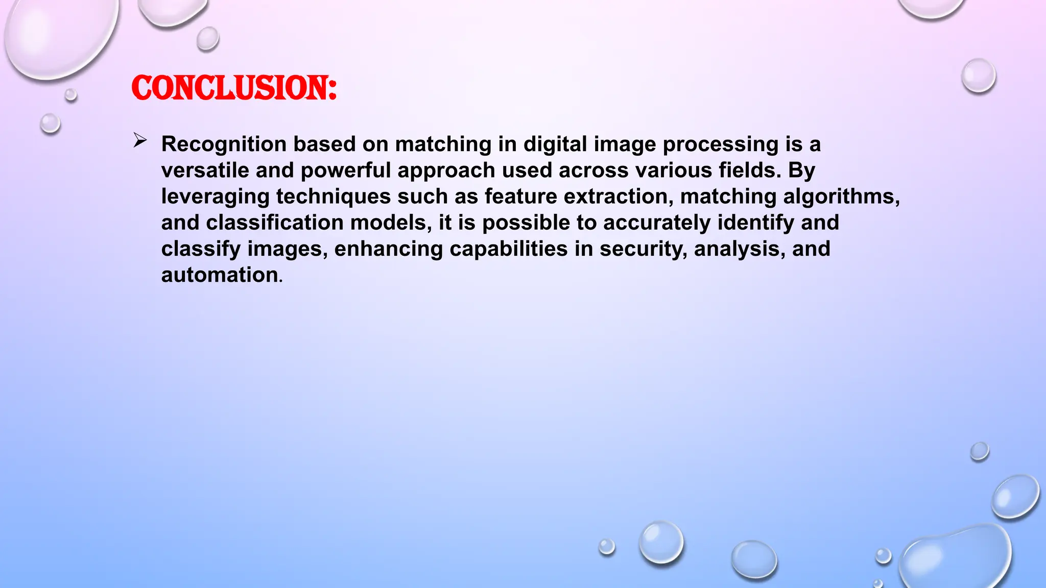 recognization based on matching in digital image processing | PPTX