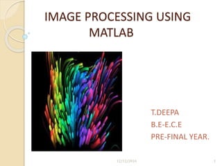 IMAGE PROCESSING | PPT