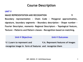 Digital Image Processing - Course Description | PPTX