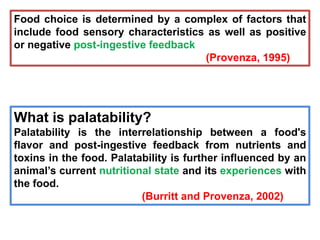 Effect of organoleptic properties of feed and fodder on feed intake in ...