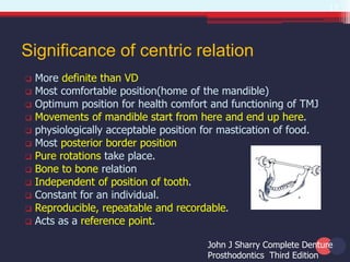 horizontal jaw relation in complete denture | PPTX